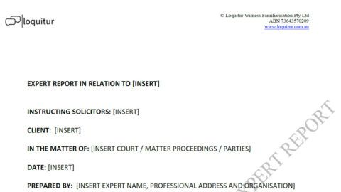 Free Download - Expert Witness Report Example | Loquitur